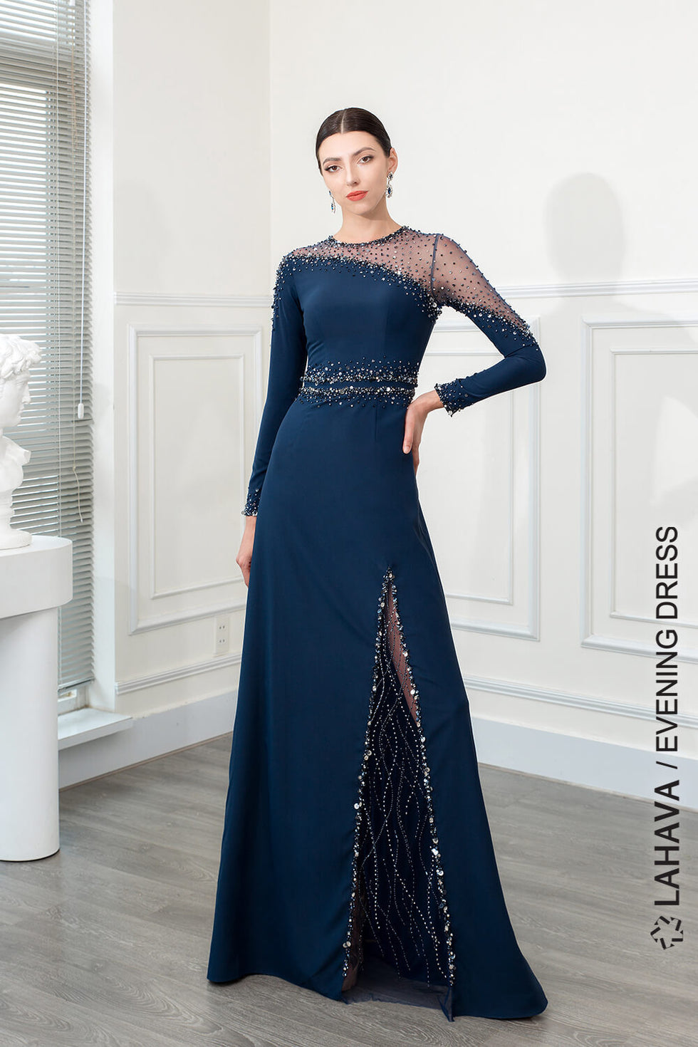 Front slit evening dress – LAHAVA