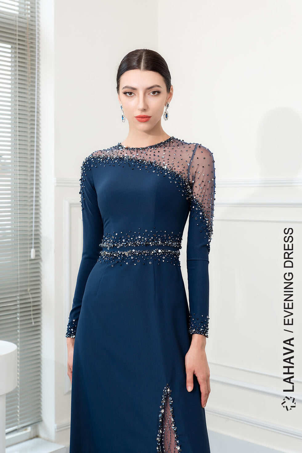 Front slit evening dress – LAHAVA